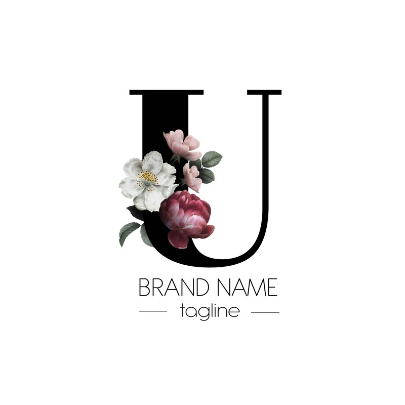 Floral Letter Logo - Etsy