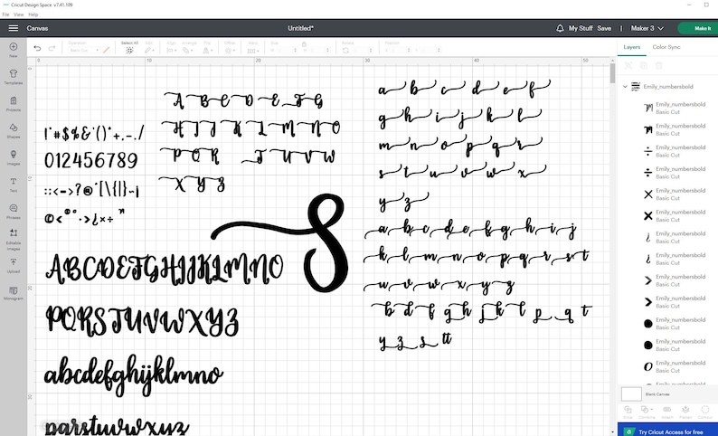 Emily Cursive Font: Long Tail Swirly Script (TTF, OTF, SVG) - Etsy