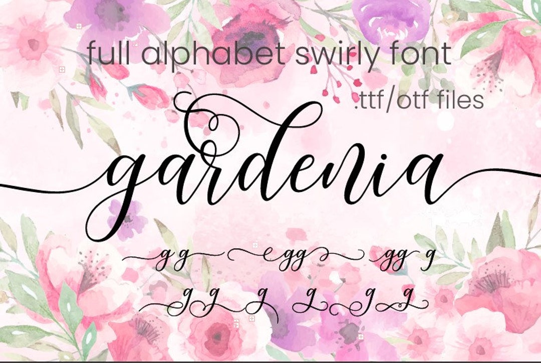 Gardenia Calligraphy Font: Swirly Handwritten Font (digital Download ...