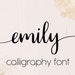 Emily Cursive Font: Long Tail Swirly Script (TTF, OTF, SVG) - Etsy