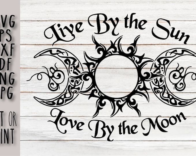 Sun and Moon SVG, Moon Phases SVG, Dreamcatcher SVG, Crescent Boho Moon ...
