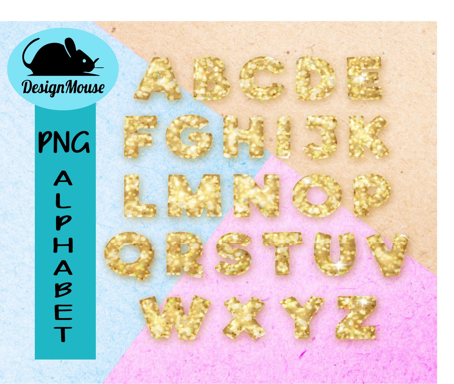 Full ALPHABET PNG gold glitter BUNDLE Alphabet clipart | Etsy