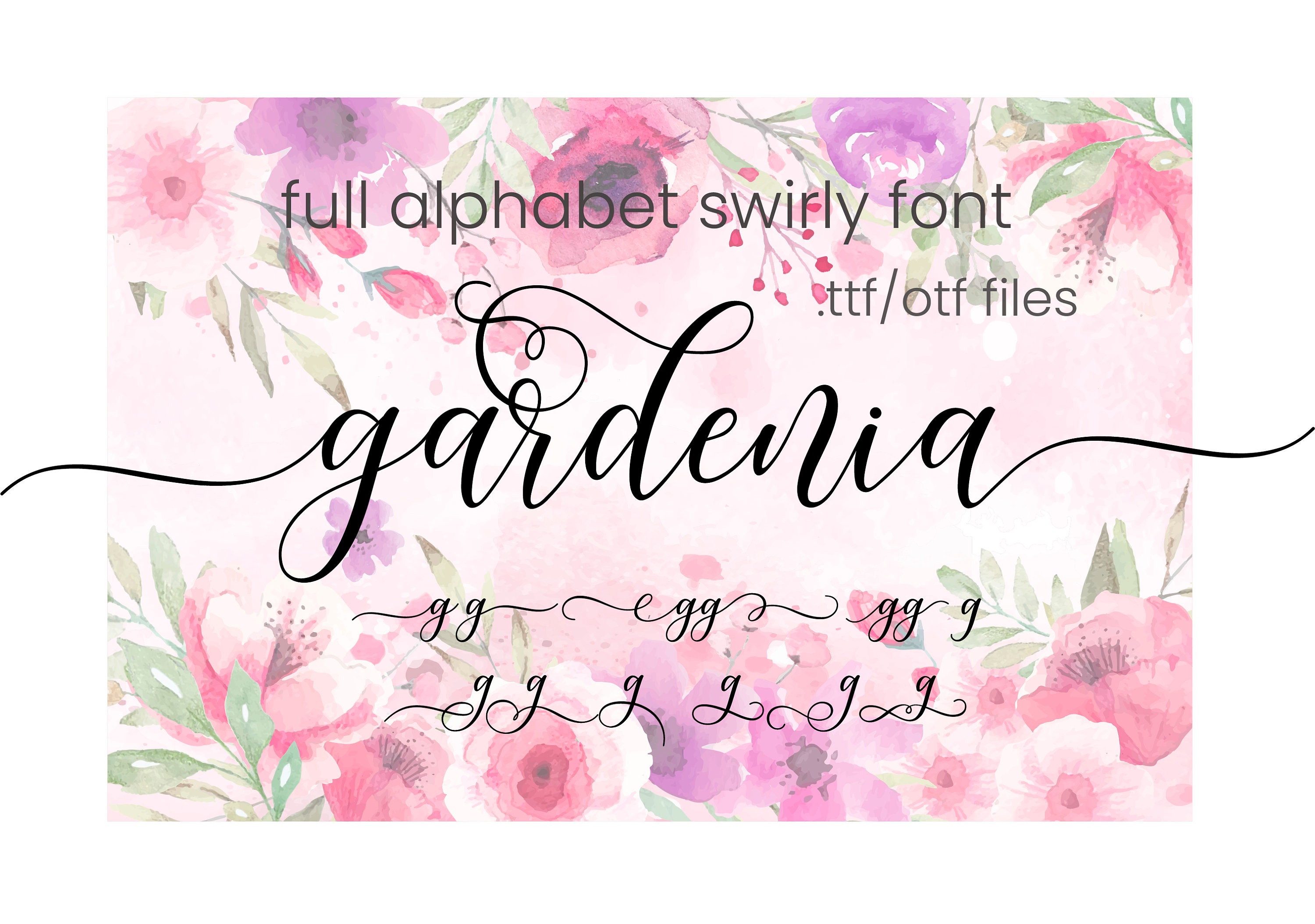 Calligraphy Swirly Digital Font Handwritten Digital Font | Etsy