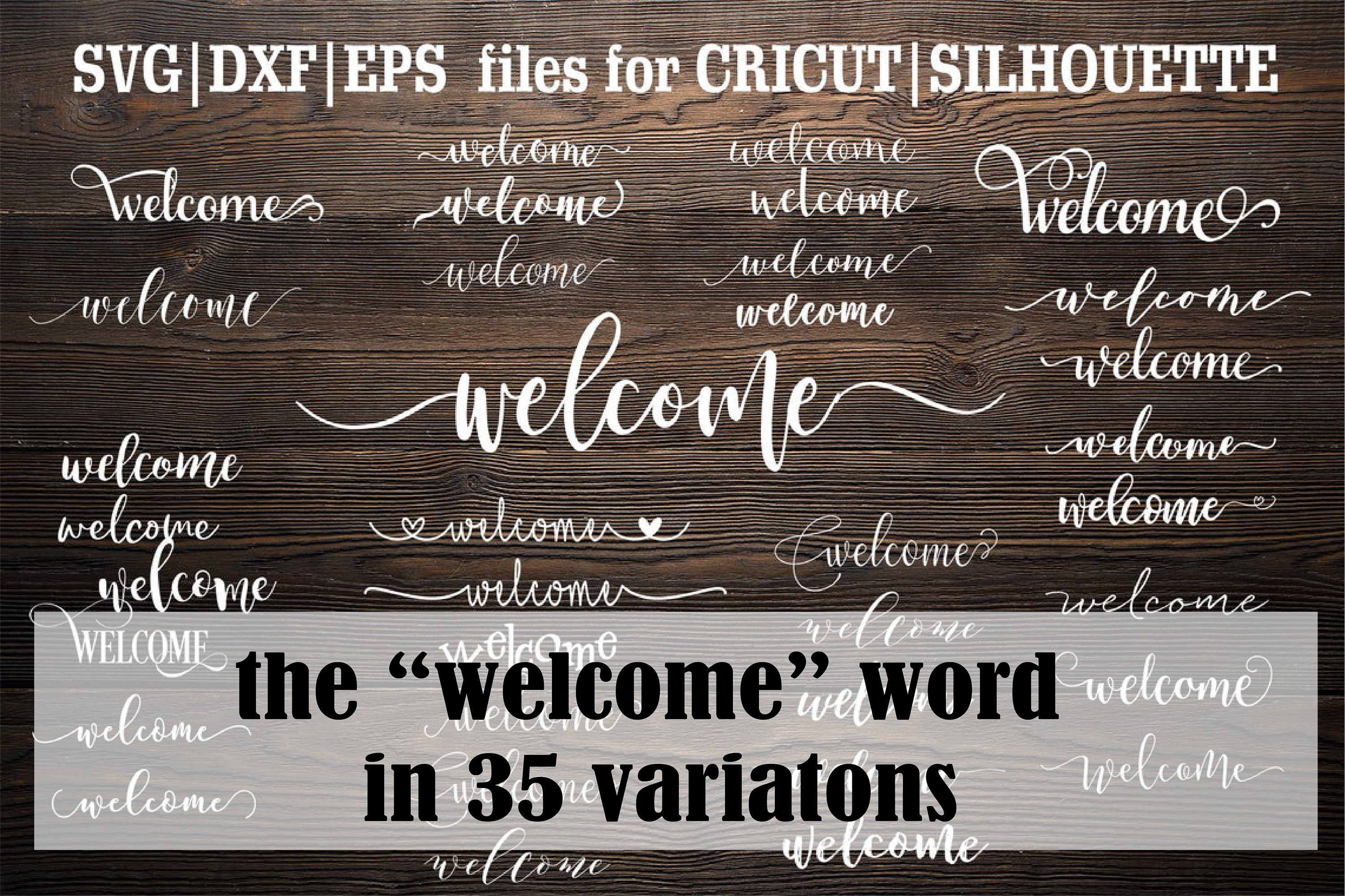 Embellishments Clip Art & Image Files welcome svg silhouette cut file ...