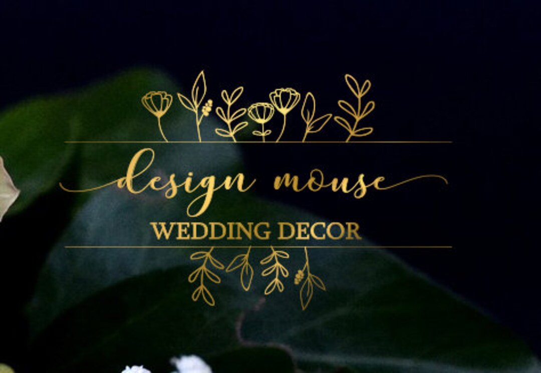 Premade Gold Flowers Logo Metallic Gold Logo Business Logo Branding ...