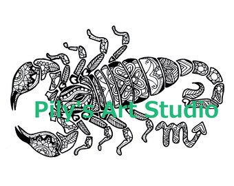 Instant Download PDF Gemini Zodiac Signs Zentangle Coloring | Etsy