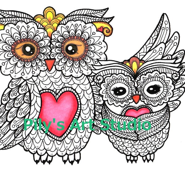 Zentangle Owl - Etsy