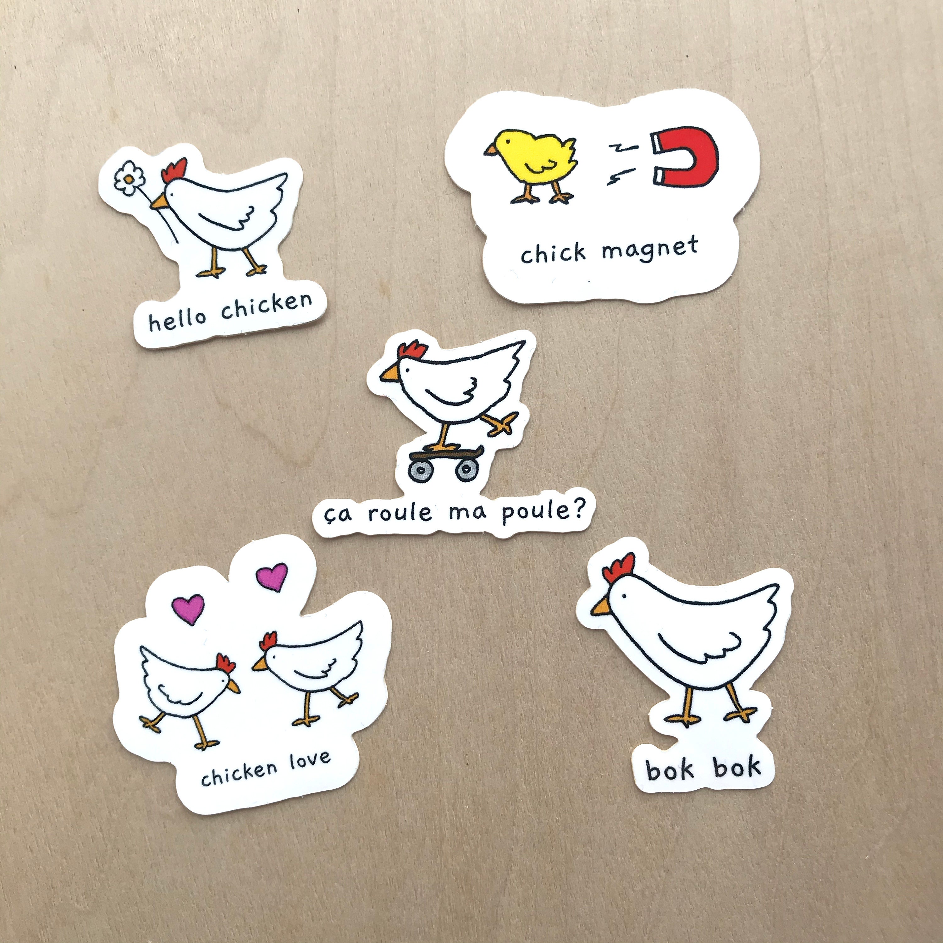Chicken Variety Sticker Pack Pack of 5 Chicken Stickers | Etsy