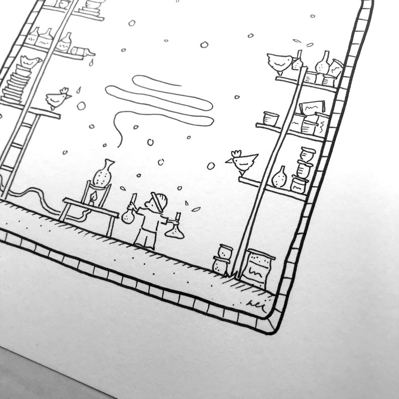 Antidote ORIGINAL drawing Ink on paper by H Locke | Etsy