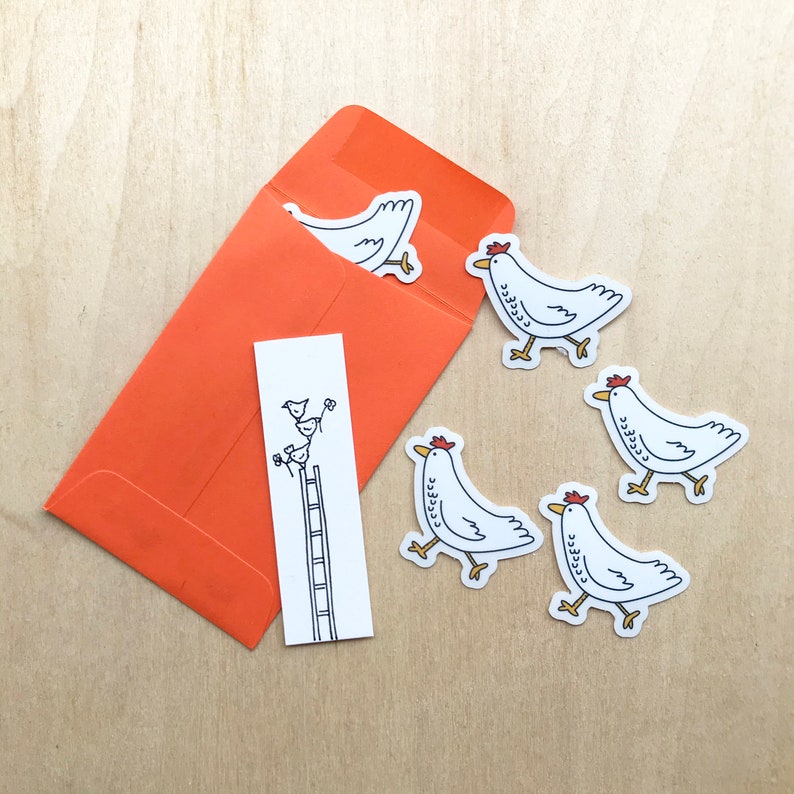 Chickens Sticker Pack Pack of 5 Chicken Stickers Based on - Etsy UK