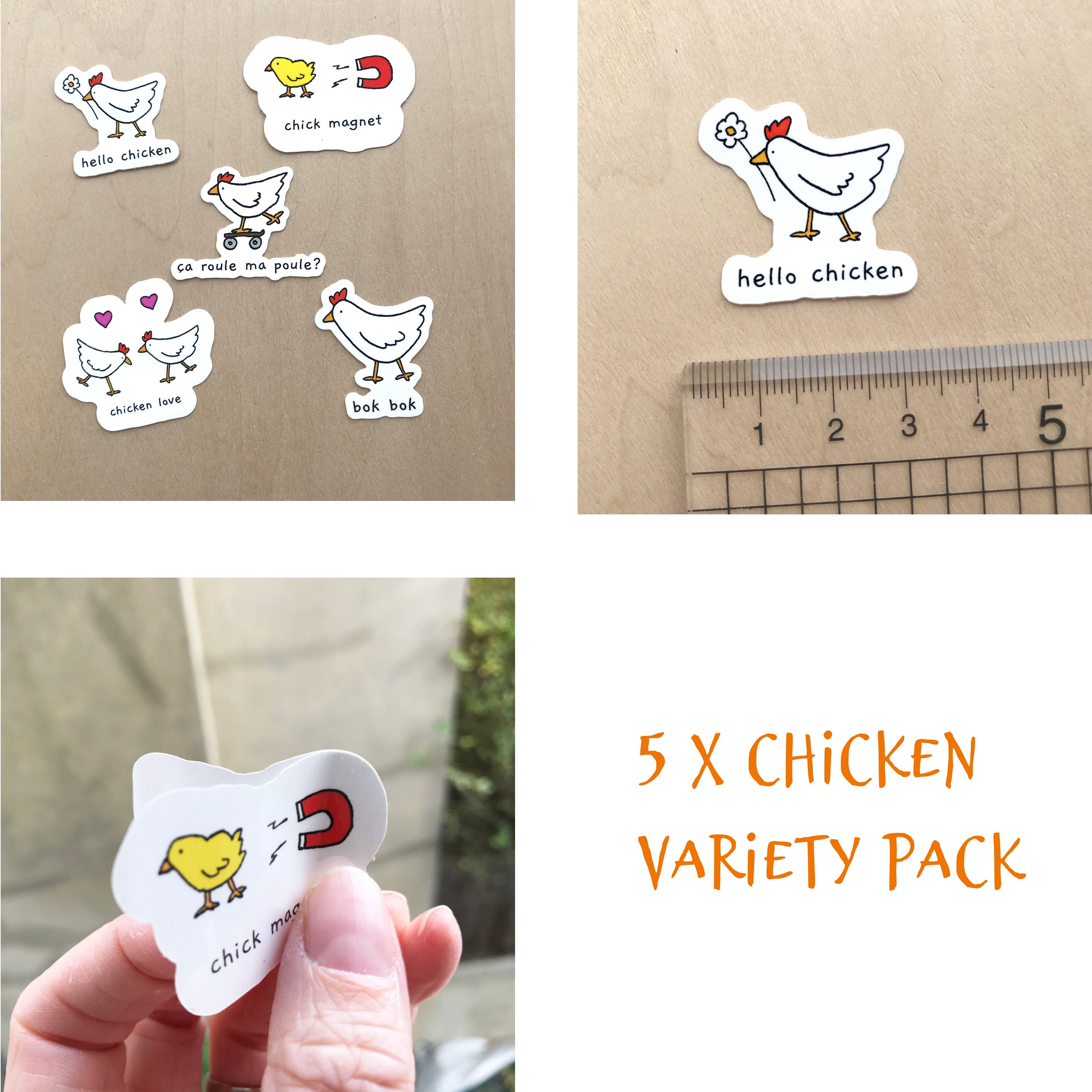 Large Sticker Pack Pack of 15 Chicken Stickers Original Art by hinstow ...