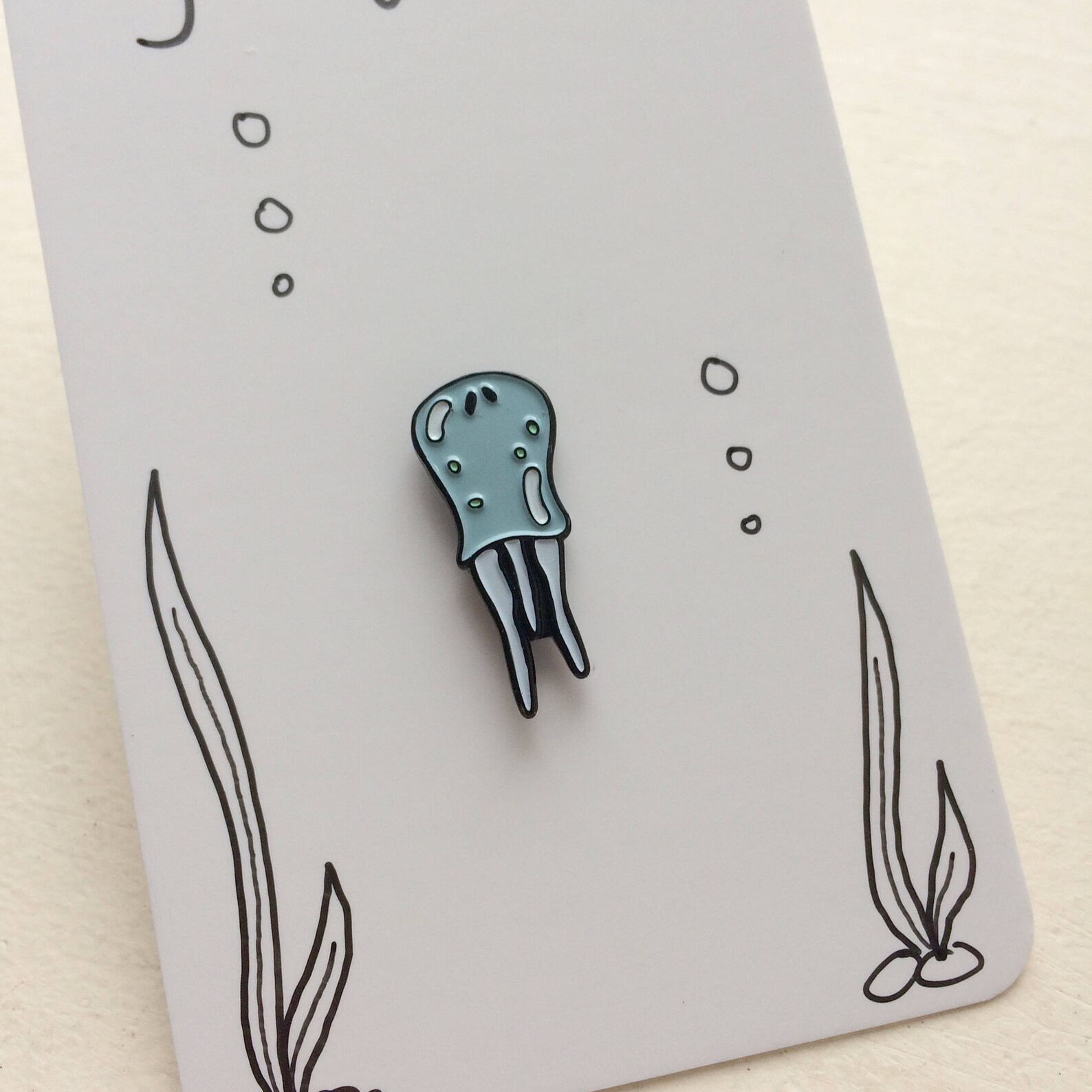Jellyfish Enamel Pin / Badge with Original Drawing | Etsy
