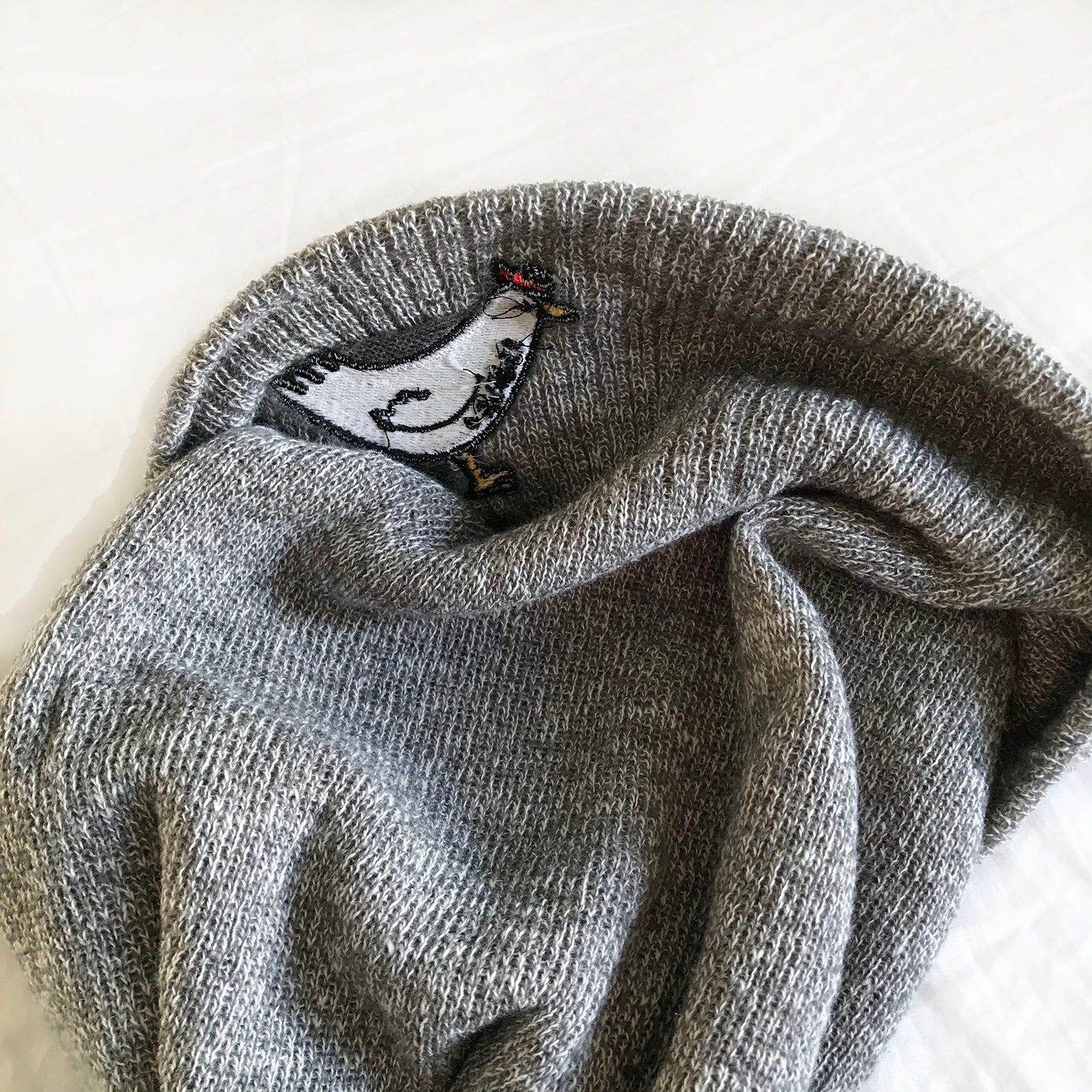 Chicken Beanie - ORIGINAL DESIGN, Warm Hat, Grey Bobble Hat - Etsy