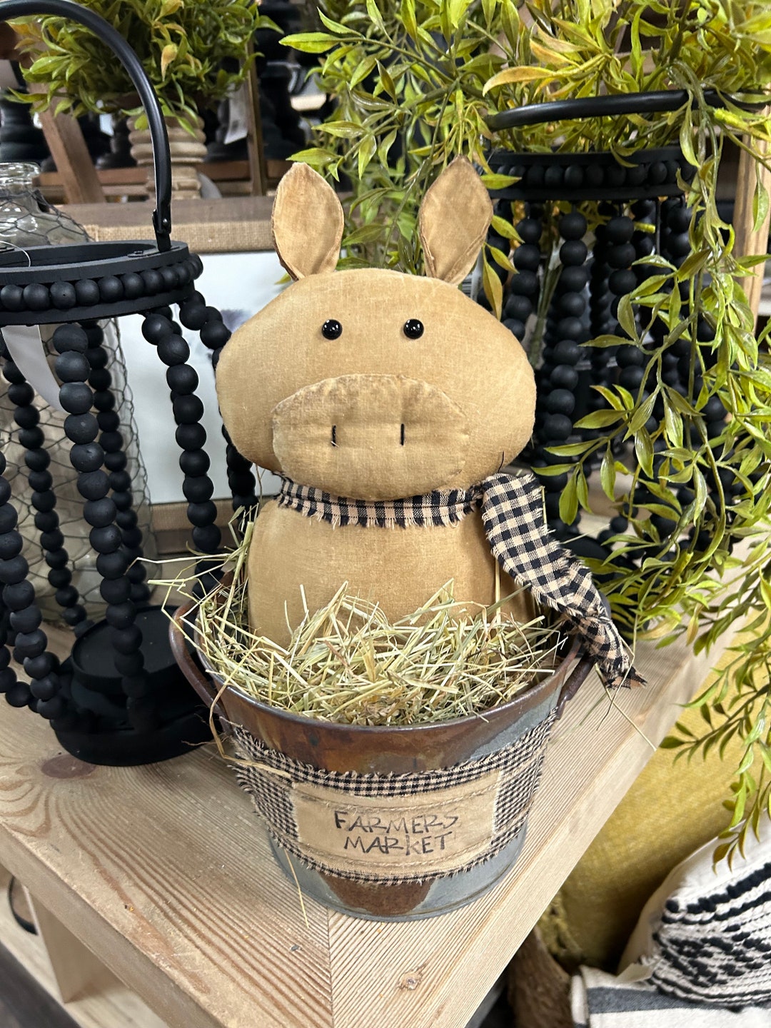 Pig in Farmers Market Bucket - Etsy