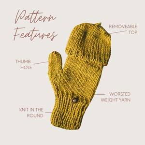 Knitting Pattern PDF Download Convertible Knit Mittens, Worsted Yarn ...