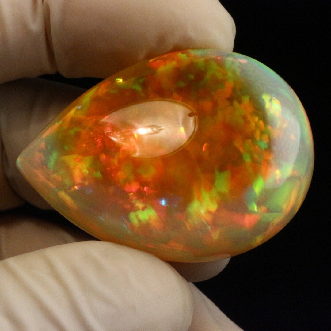 Huge 72,40ct Supergem Ethiopian Welo Opal With Orange Phantom Egg and ...