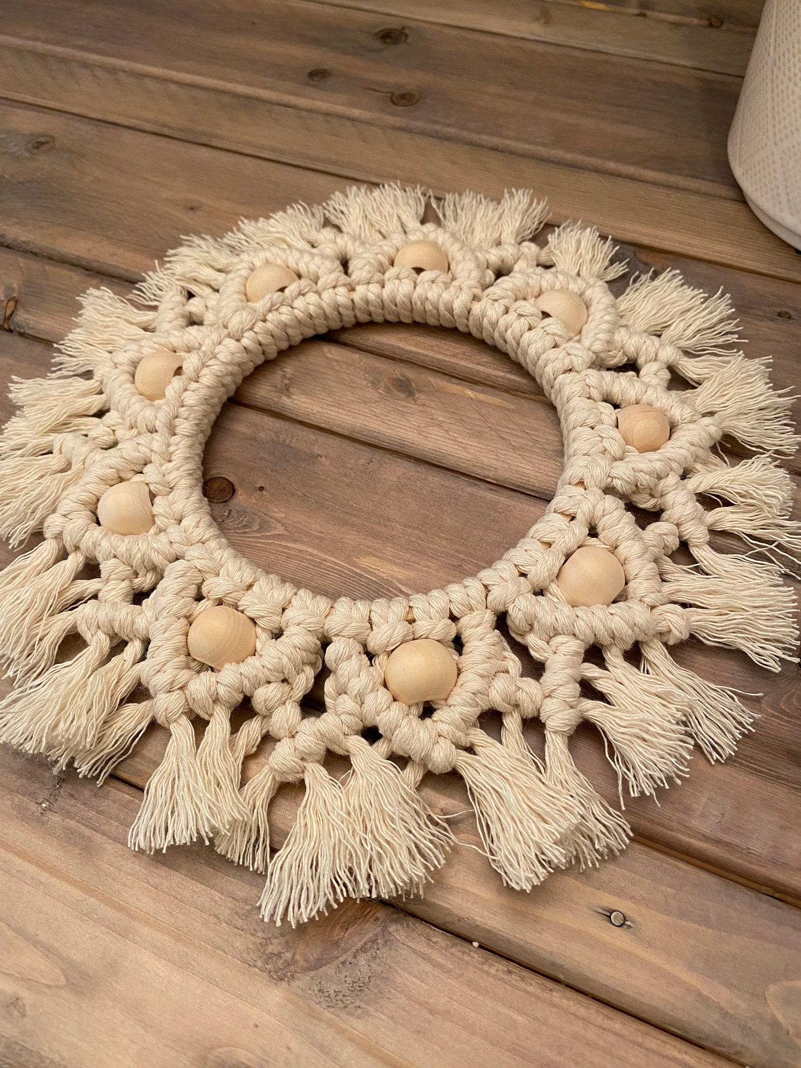 Macrame Wreath Macrame Mandala Mini Wreath Fiber Arts | Etsy