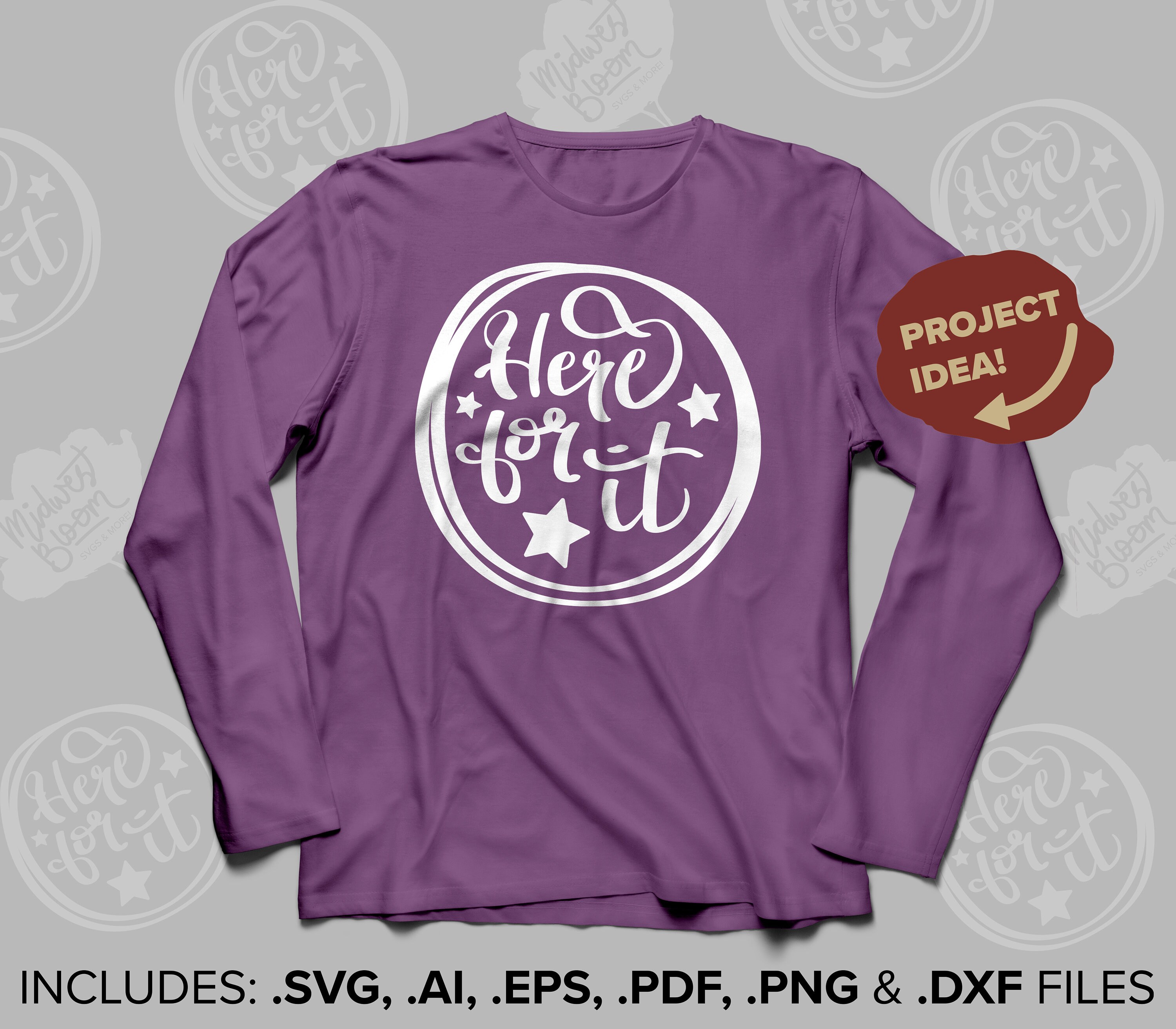 Here for It Hand Lettered SVG Cut File Digital Download - Etsy