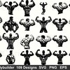 Bicep SVG Muscles Clip Art Vector Flexing Clipart Working Out Cricut ...