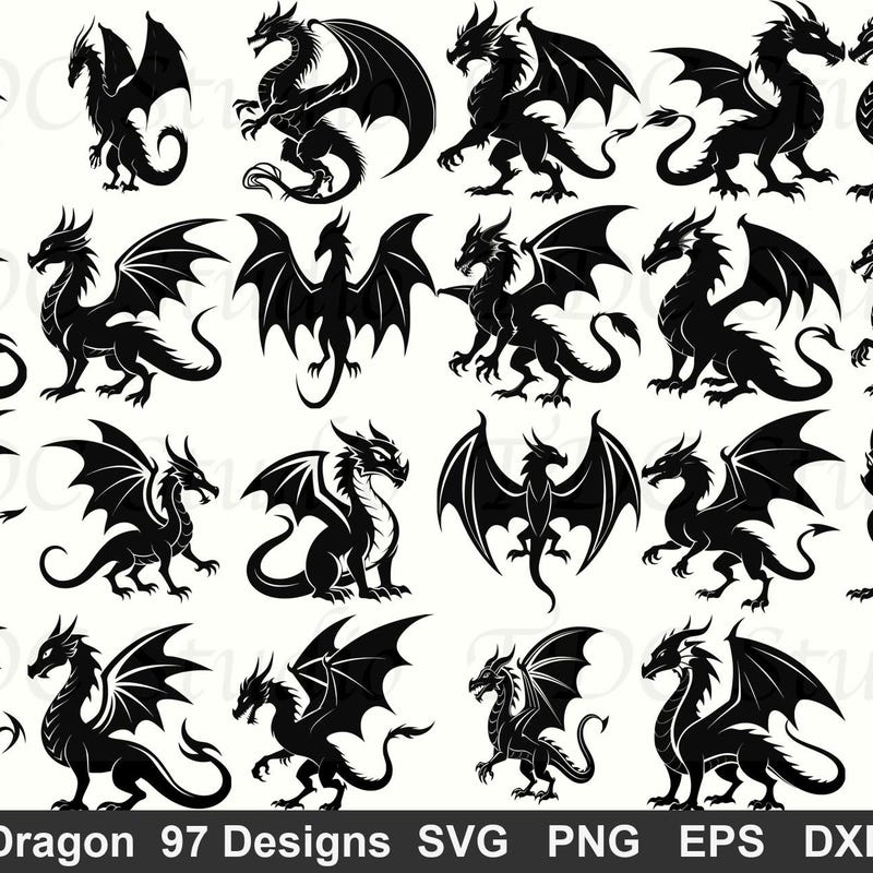 Dragon Flying Stencils - Etsy
