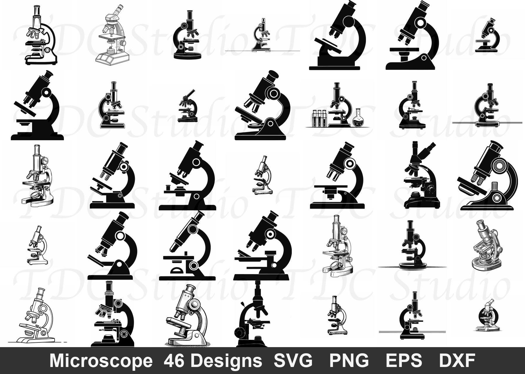 Microscope SVG Bundle (46 Designs) - Laboratory PNG, Science Silhouette ...