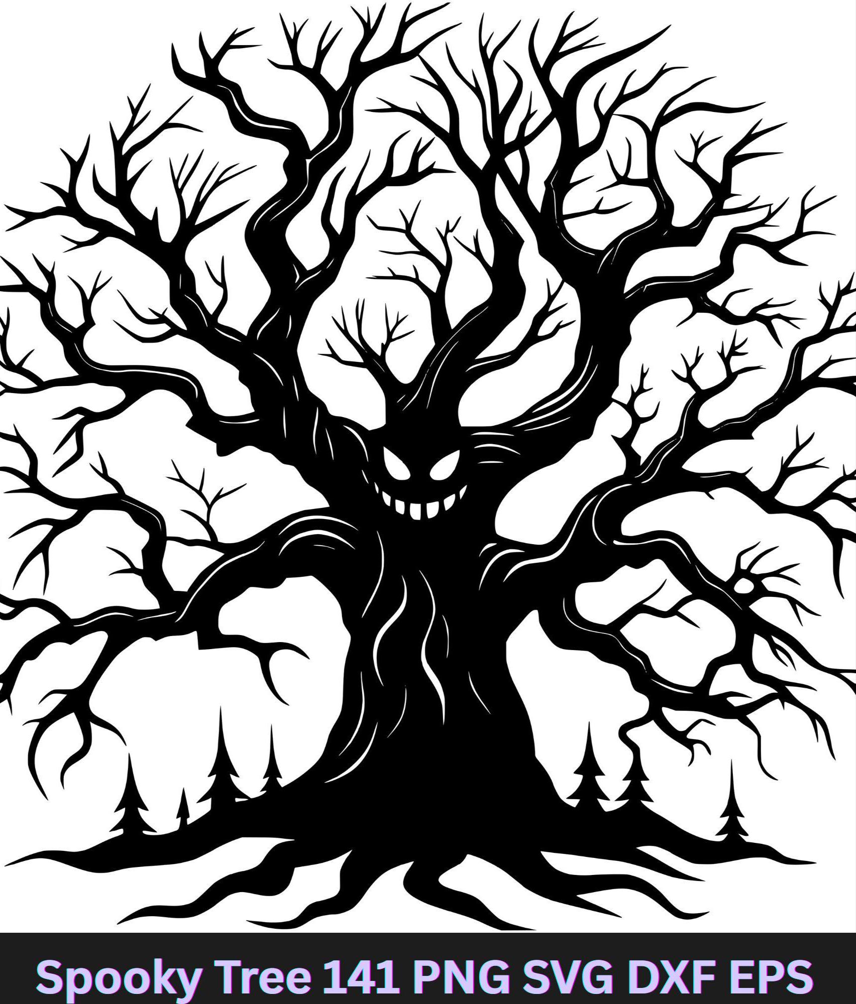 Scary Tree SVG Bundle | Scary Sinister Ghost Creepy Funny Tree Cut ...