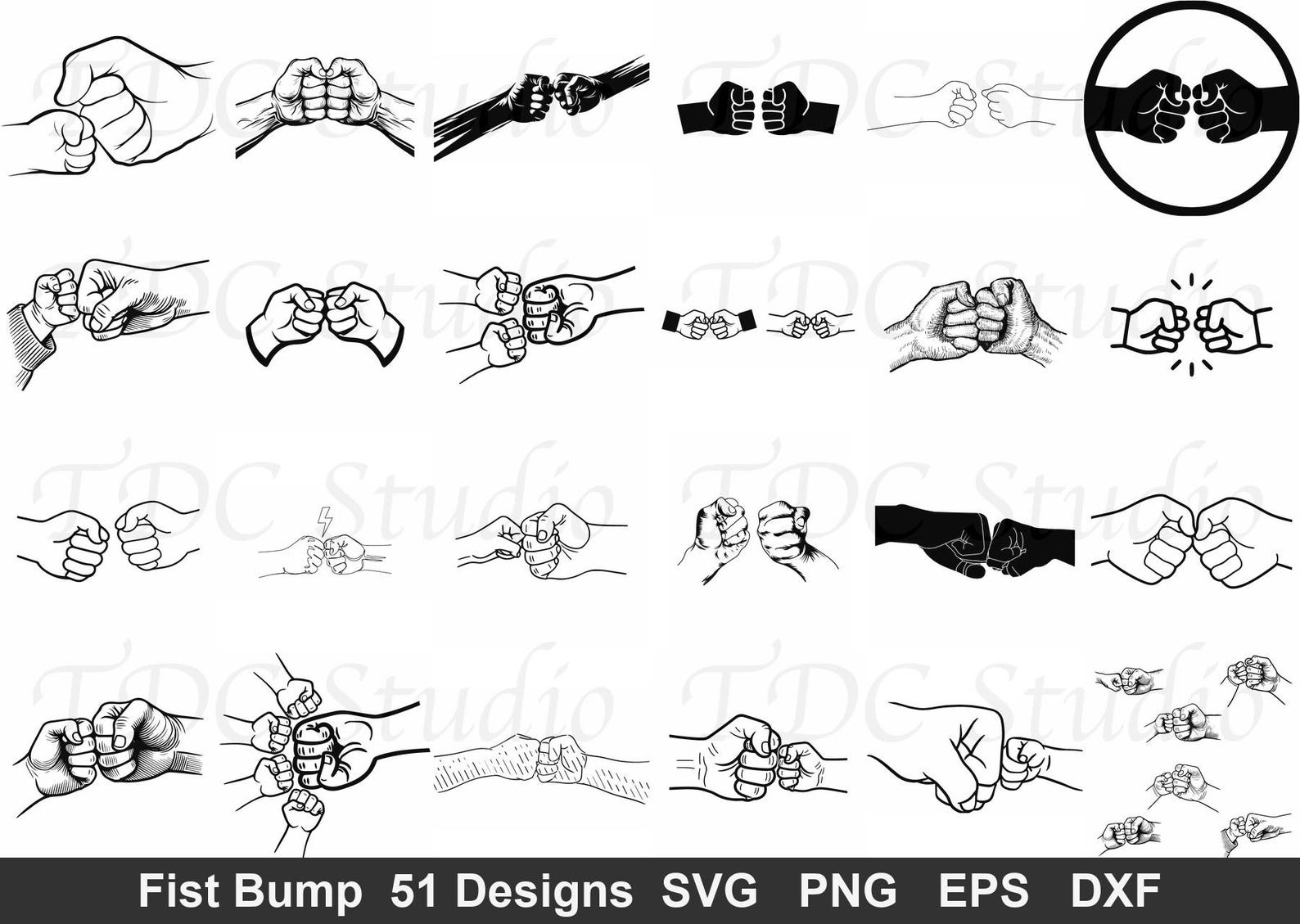 Fist Bump SVG Bundle (51 Designs) - Father and Son Fist Bump, Best Buds ...