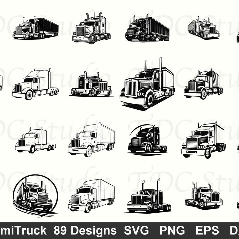 Dxf Semi Truck Silhouette - Etsy