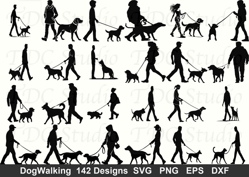 Dog Walking SVG Files 142 Dog Mom Dog Dad T-shirt Design Walking the ...