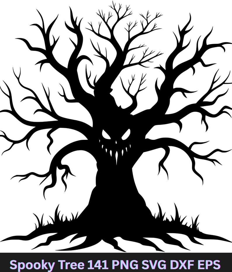 Spooky Halloween Tree SVG Bundle | 141 Halloween Tree Silhouettes ...