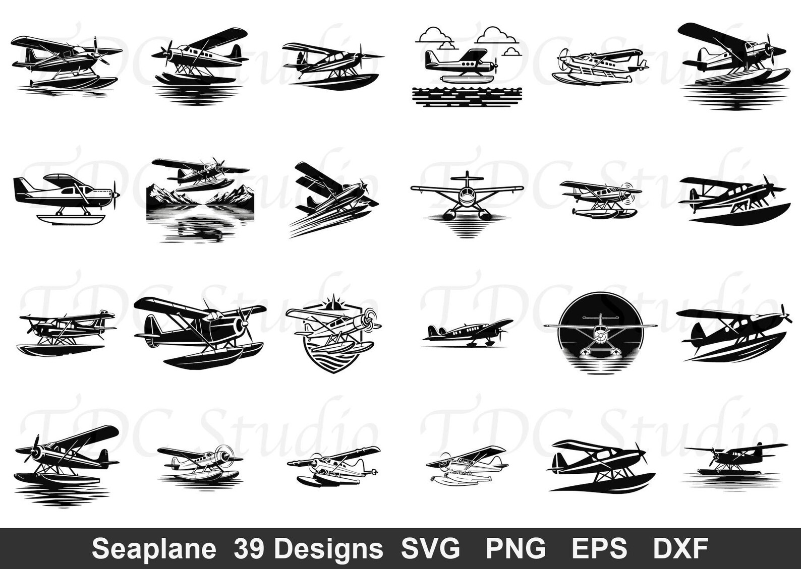 Seaplane SVG Bundle (39 Designs) - Floatplane PNG, Bush Plane ...