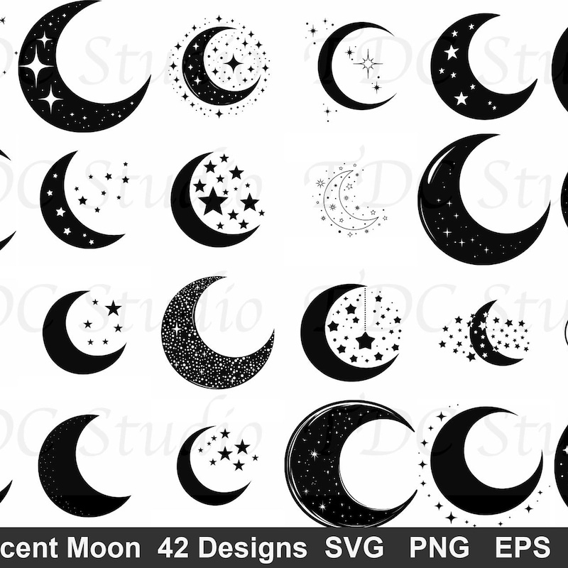Boho Moon Png - Etsy