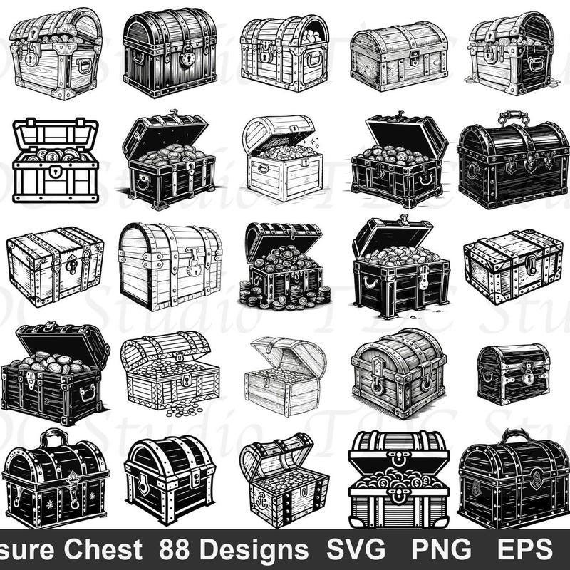 Gold Treasure Chests - Etsy