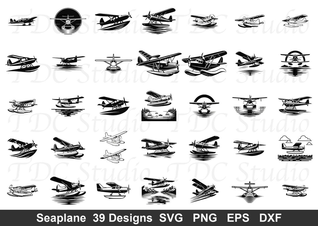 Seaplane SVG Bundle (39 Designs) - Floatplane PNG, Bush Plane ...