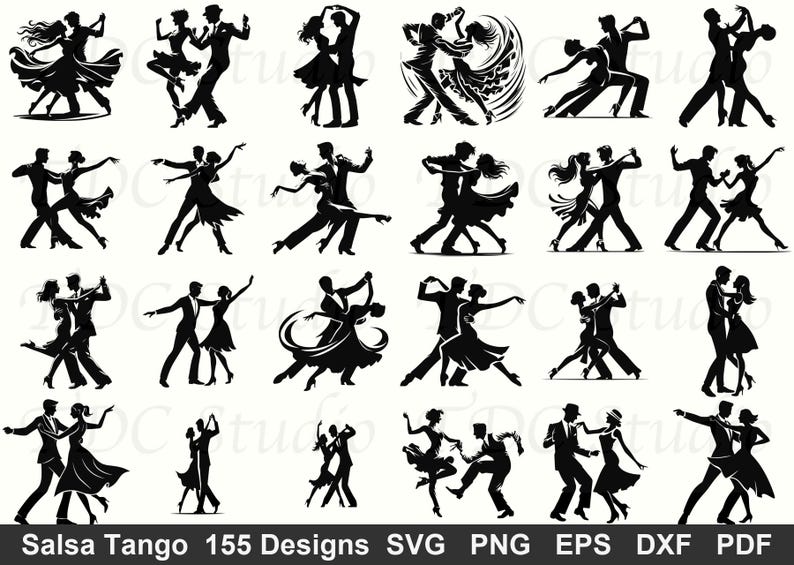 Salsa Dance SVG Bundle | Latin Ballroom Clipart (commercial Use ...