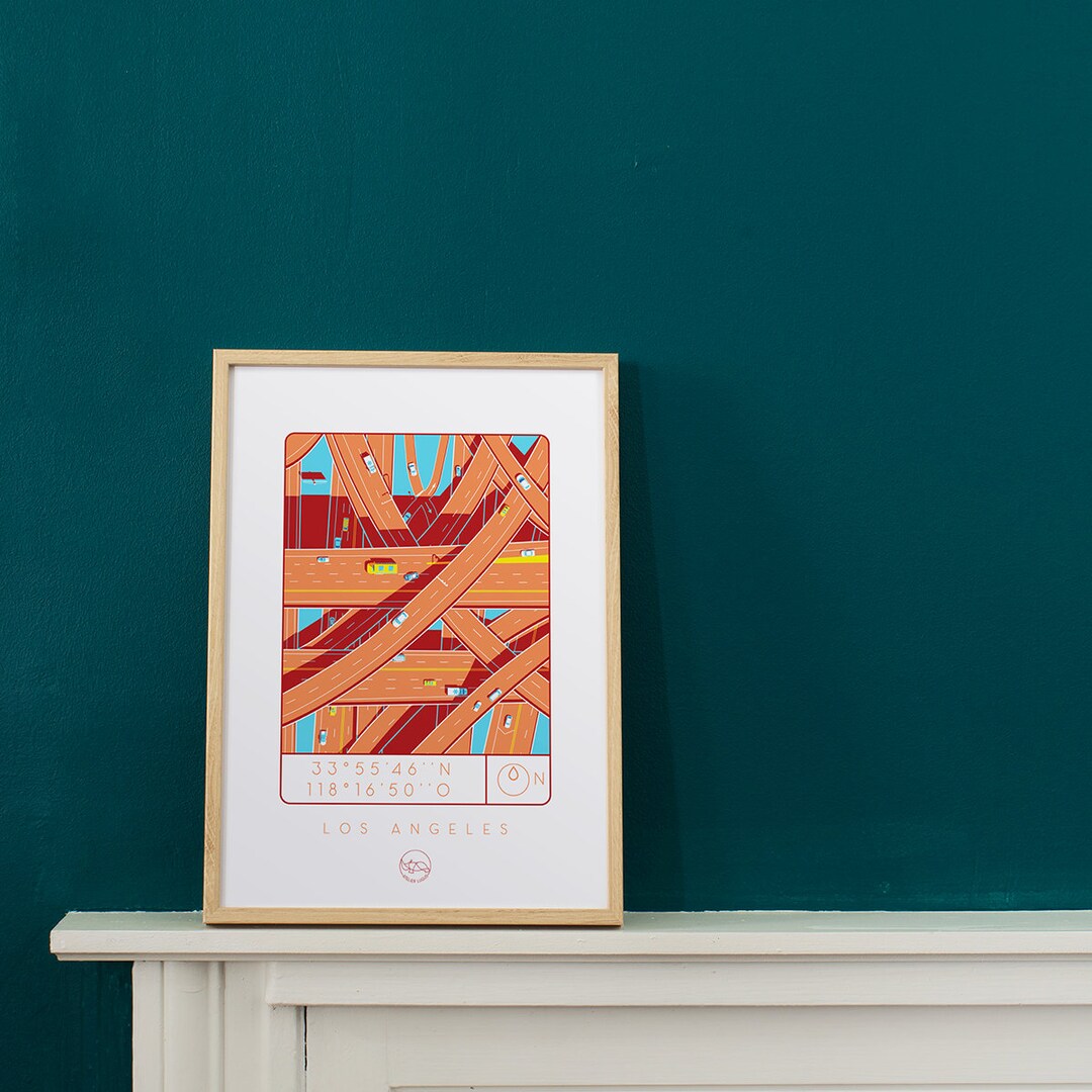 Poster A4 Los Angeles Paper 300g - Etsy