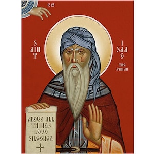 Saint Isaac the Syrian Wood Icon, St Isaac of Nineveh Orthodox Icon ...