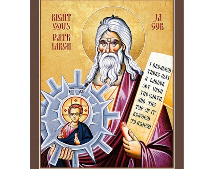 Righteous Jacob Icon, Jacob the Patriarch, Saint Jacob Prayer Icon, Old ...