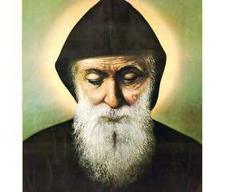 Mar Charbel, Heart Full of Compassion Icon Silk Paper Print 10 Copies ...