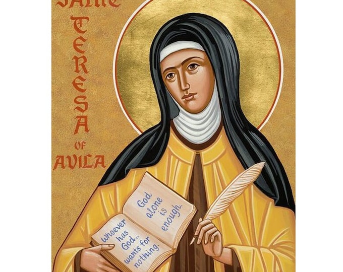 Saint St. Teresa of Avila, Patron of Headaches and Sickness Laminated ...