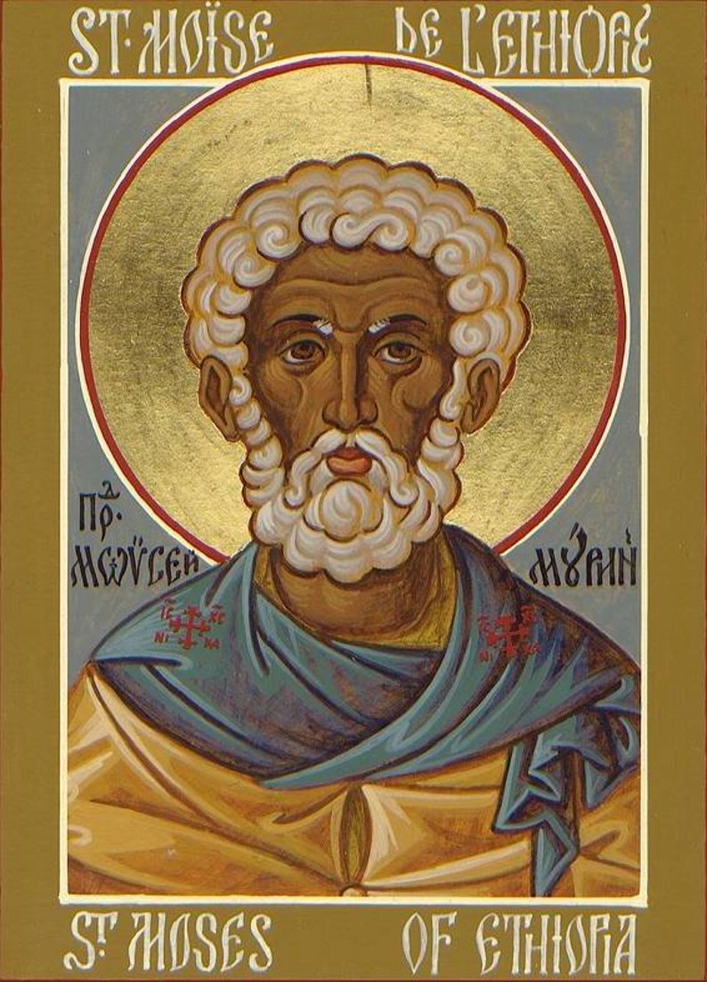 Saint Moses the Black Orthodox Icon, Christian Wood Wall Art St Moses ...