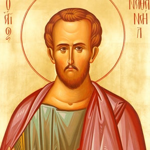 Saint Nathanael Icon St Nathanael Saint Nathaniel Icon St | Etsy