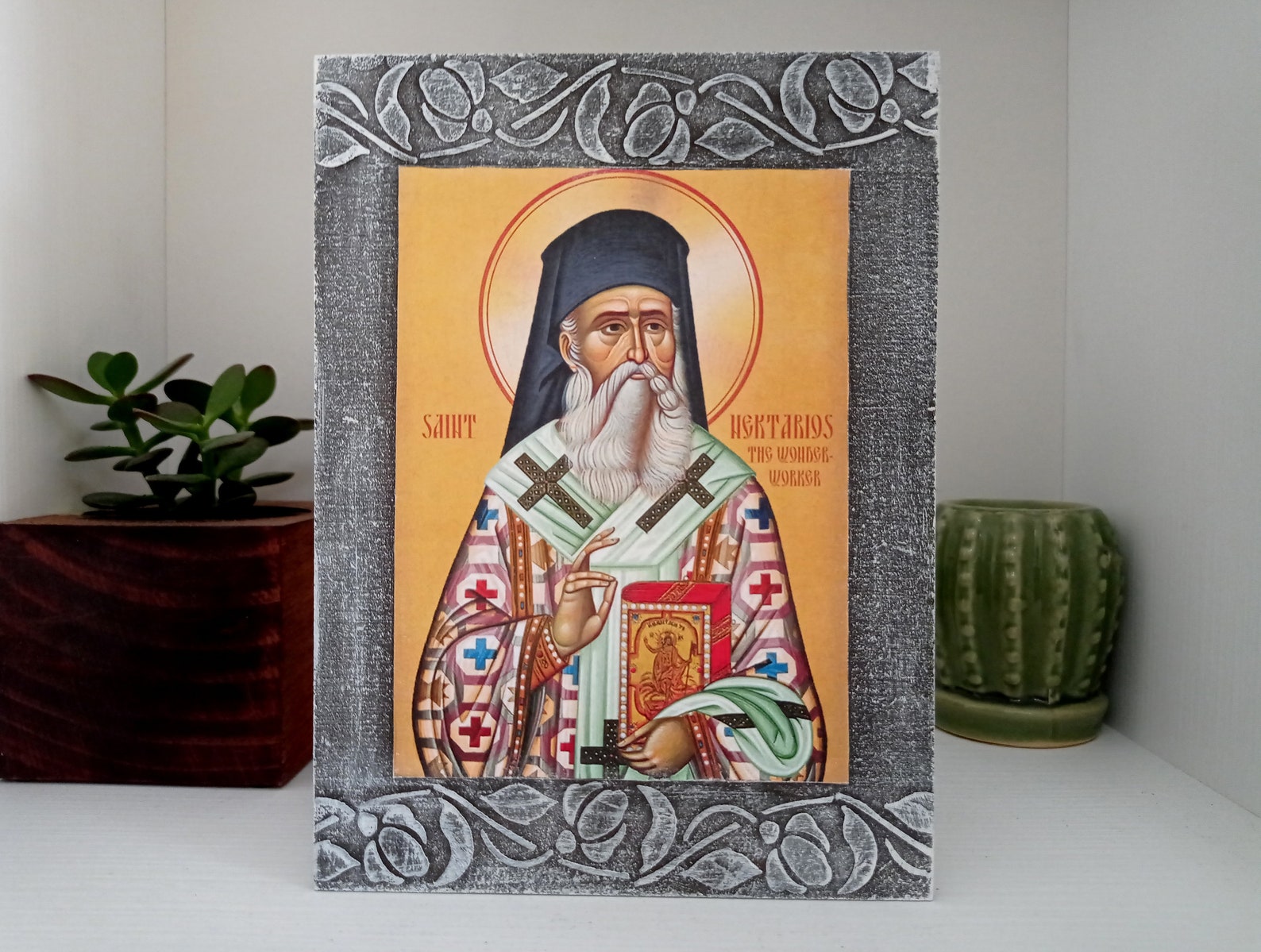 Saint Nectarius of Aegina Orthodox Icon, St Nectarios Aegina, Saint ...