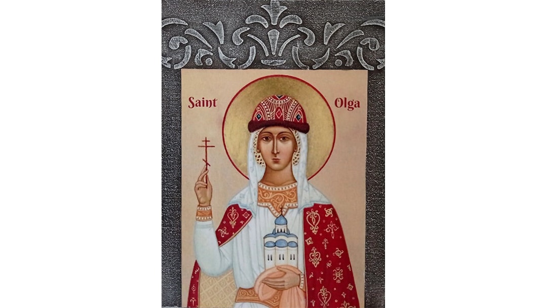 Saint Olga Prayer Icon, Saint Olga Equal to the Apostles Handmade Icon ...