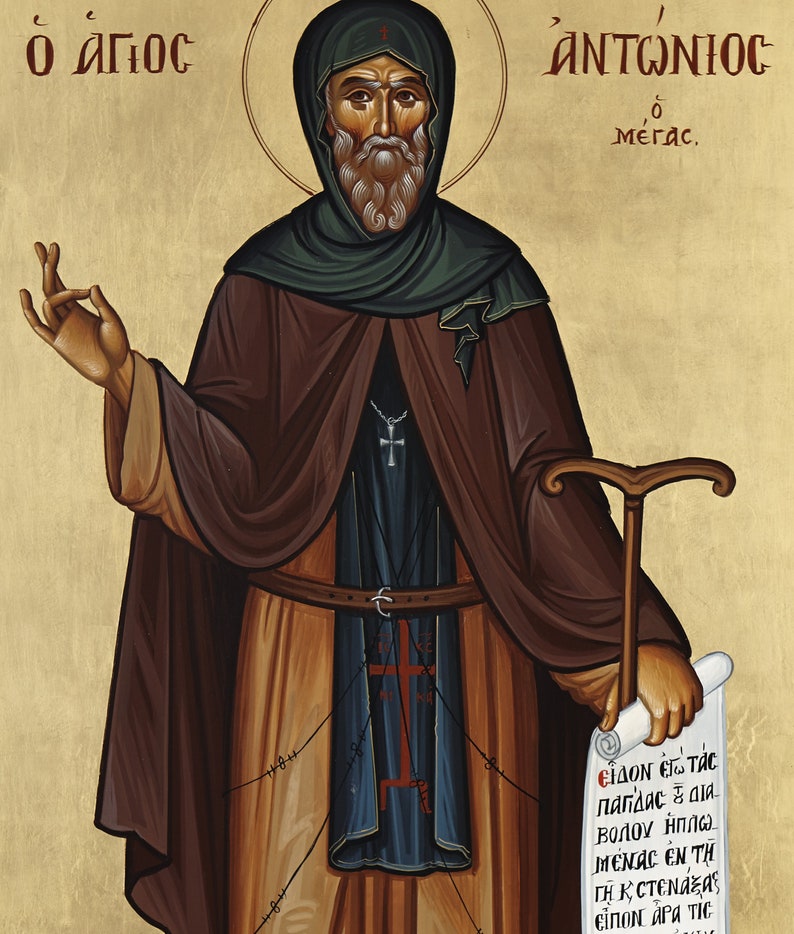 Saint Anthony the Great Orthodox Icon St Anthony Art - Etsy