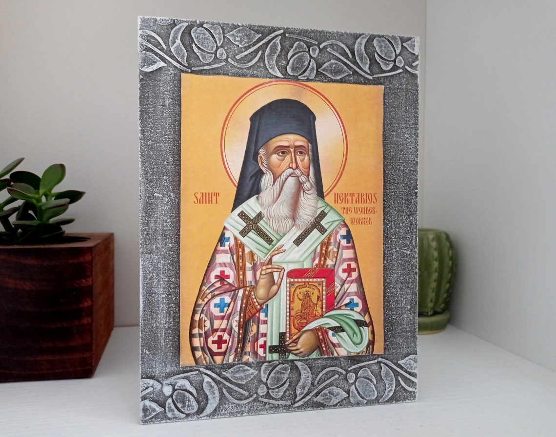 Saint Nectarius of Aegina Orthodox Icon, St Nectarios Aegina, Saint ...