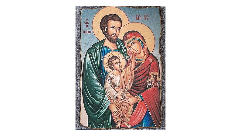 Holy Family Icon, Blessed Virgin Mary, Child Jesus, Saint Joseph ...