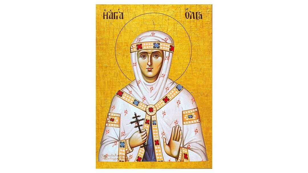 Orthodox Icon of Saint Olga, Traditional Prayer Icon, Princess Olga ...