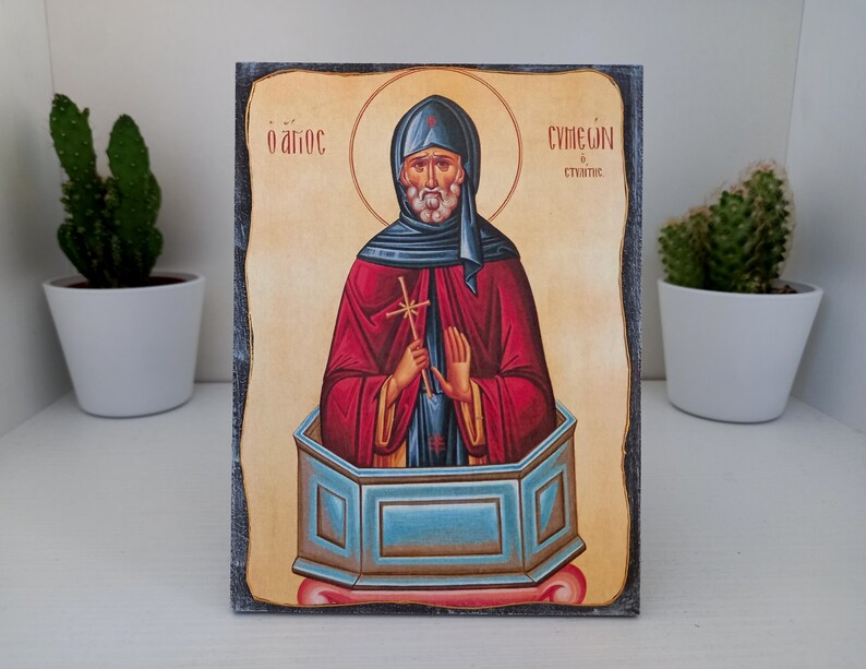 Saint Simeon Stylite Orthodox Icon, Simeon Stylites the Elder, Pillar ...