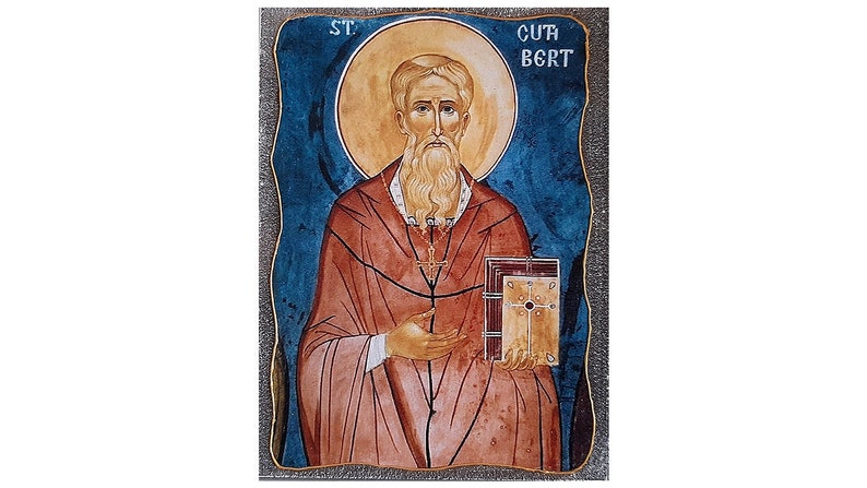 Saint Cuthbert of Lindisfarne Icon Saint Cuthbert Art - Etsy